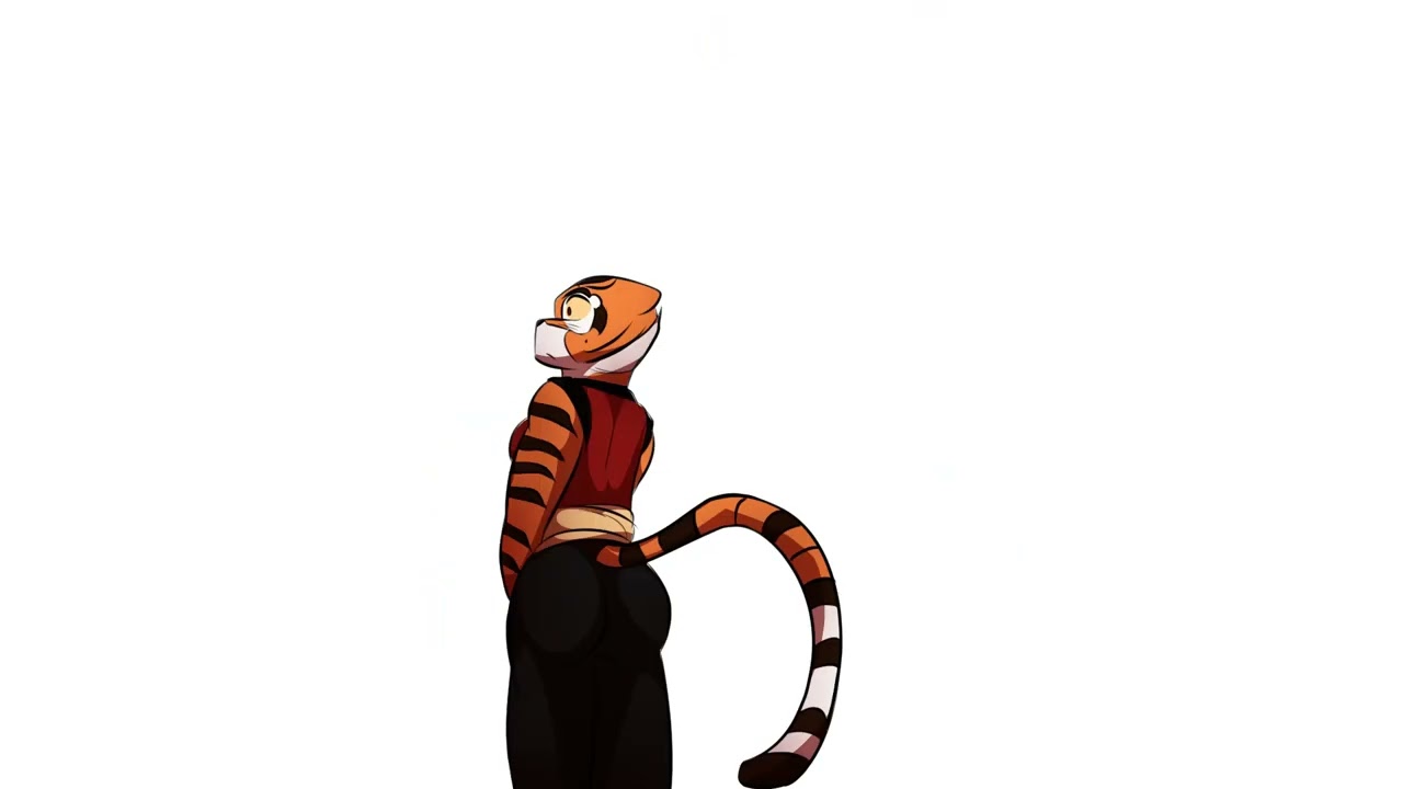 Tigress picking a wedgie.