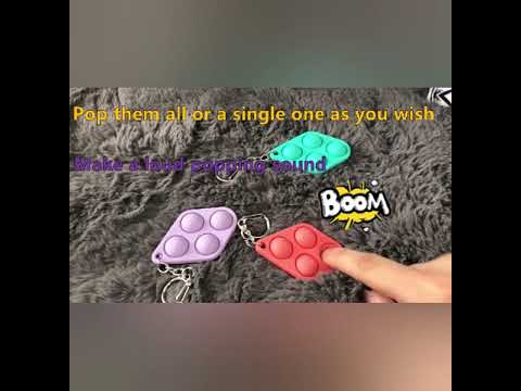 Mini Push Bubble Fidget toy Pop it with keychain Tiktok Compilation
