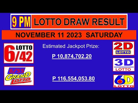 LOTTO 9PM PCSO 6/42 6/55 2D 3D 6D Draw Result Today November 11, 2023 Saturday