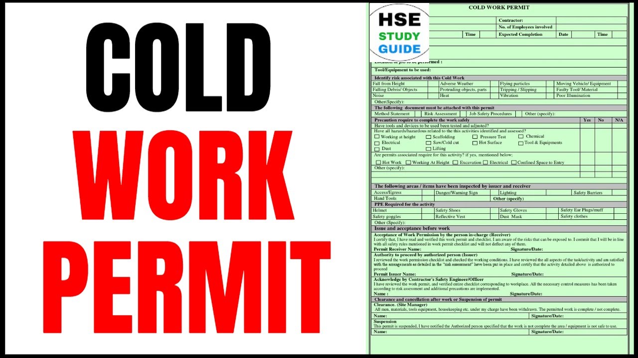 Cold Work Permit @hsestudyguide