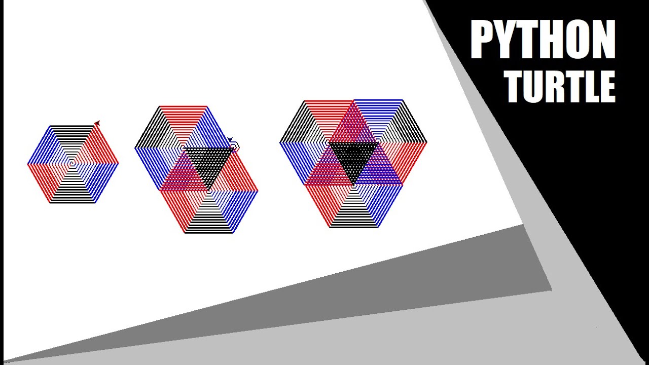 Python Turtle - Draw Multi Color Pattern Design in Python Turtle Graphics By #BKTutorial