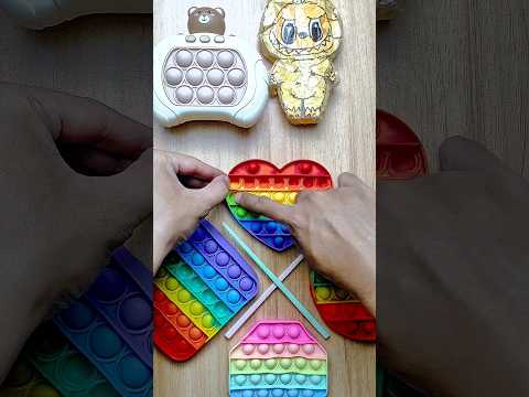 Listen to the 4 Super Crunchy Rows of This Colorful Heart Pop It! 🔥💖 #asmr #satisfying #fidget #toys