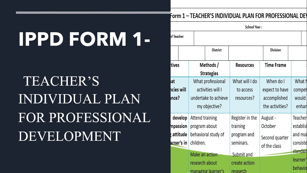 Accomplishing Teachers IPPD Form 1 Based on Self Assessment Tools of NCBTS