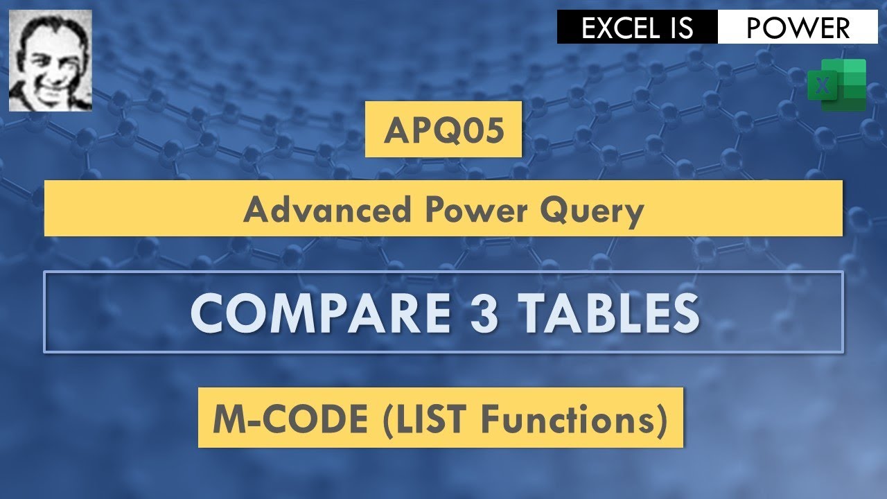 APQ05: Advanced Power Query Video #5 - M-CODE - Compare 3 Tables - List Functions