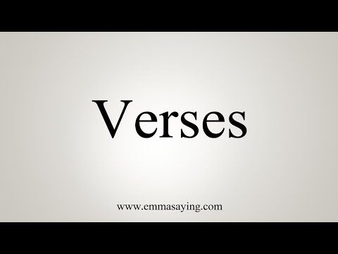 How To Say Verses