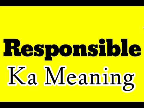 Responsible ka meaning kya hai | Responsible synonym words in english | Responsible ka Synonyms