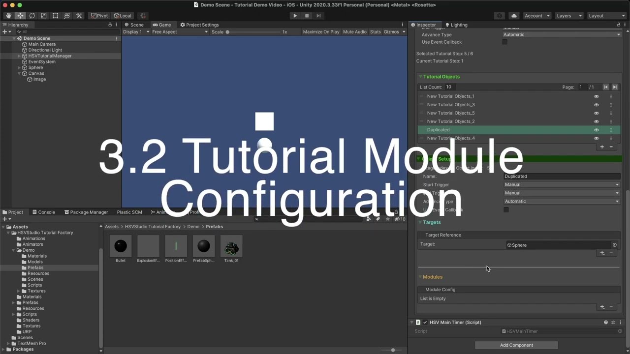 Tutorial Factory - 3.2 Tutorial Module Configuration Guide