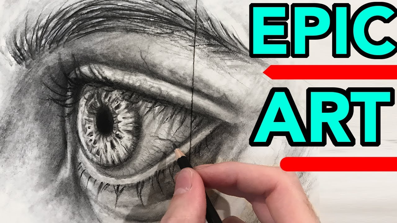 Massive HYPER REALISTIC DRAWING - Part 2 : The Eye with charcoal and pencil