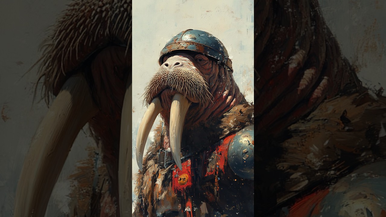 Wally the Viking Walrus – Clam Crusader! 🛡️🦪 #aiart #wallpaper