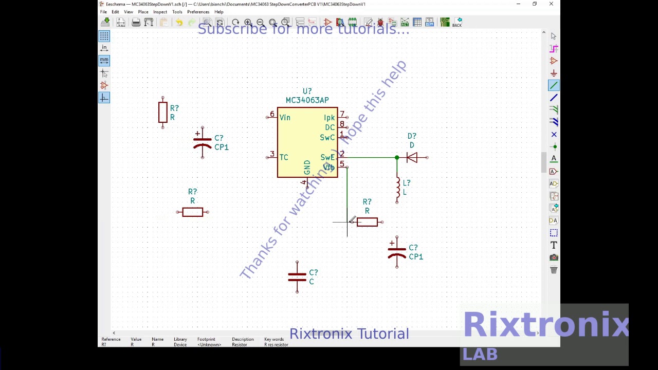 Tutorial on designing DC to DC converter step down pcb using mc34063 part 1