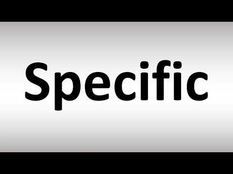 How to Pronounce Specific