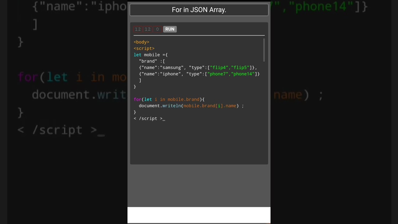 for() in JSON Array #javascript