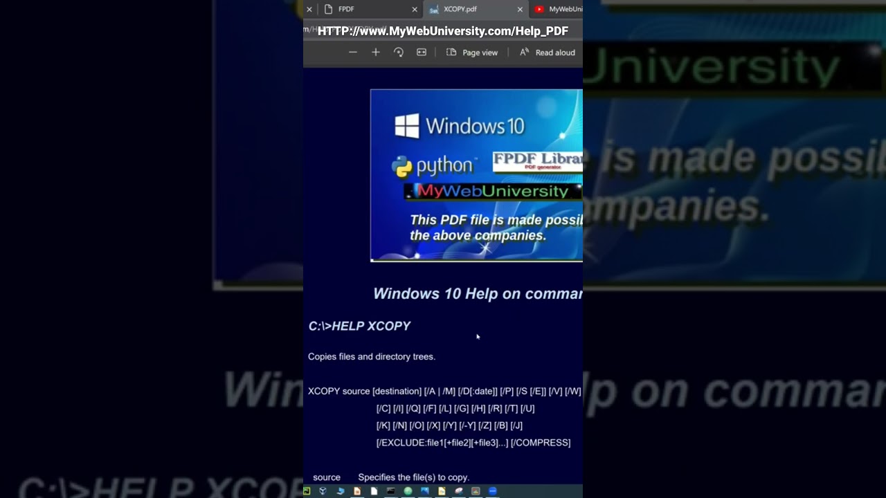 Visit this URL and learn Windows Command Line (PDF Files)