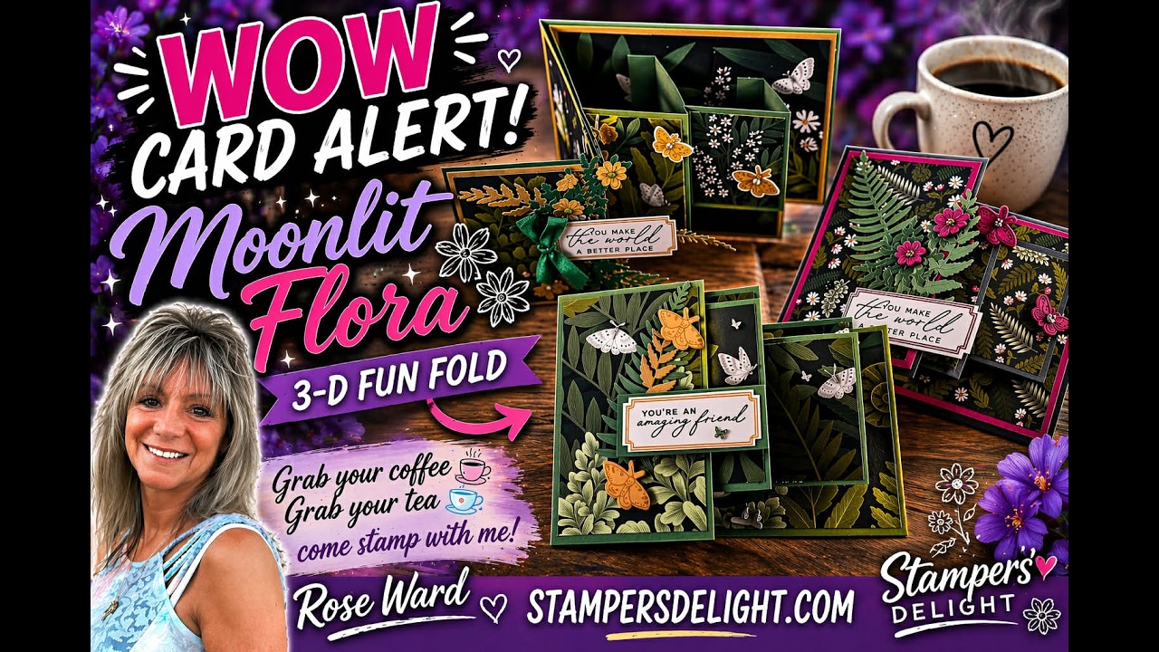 WOW Card Alert Moonlit Flora 3D Fun Fold Tutorial