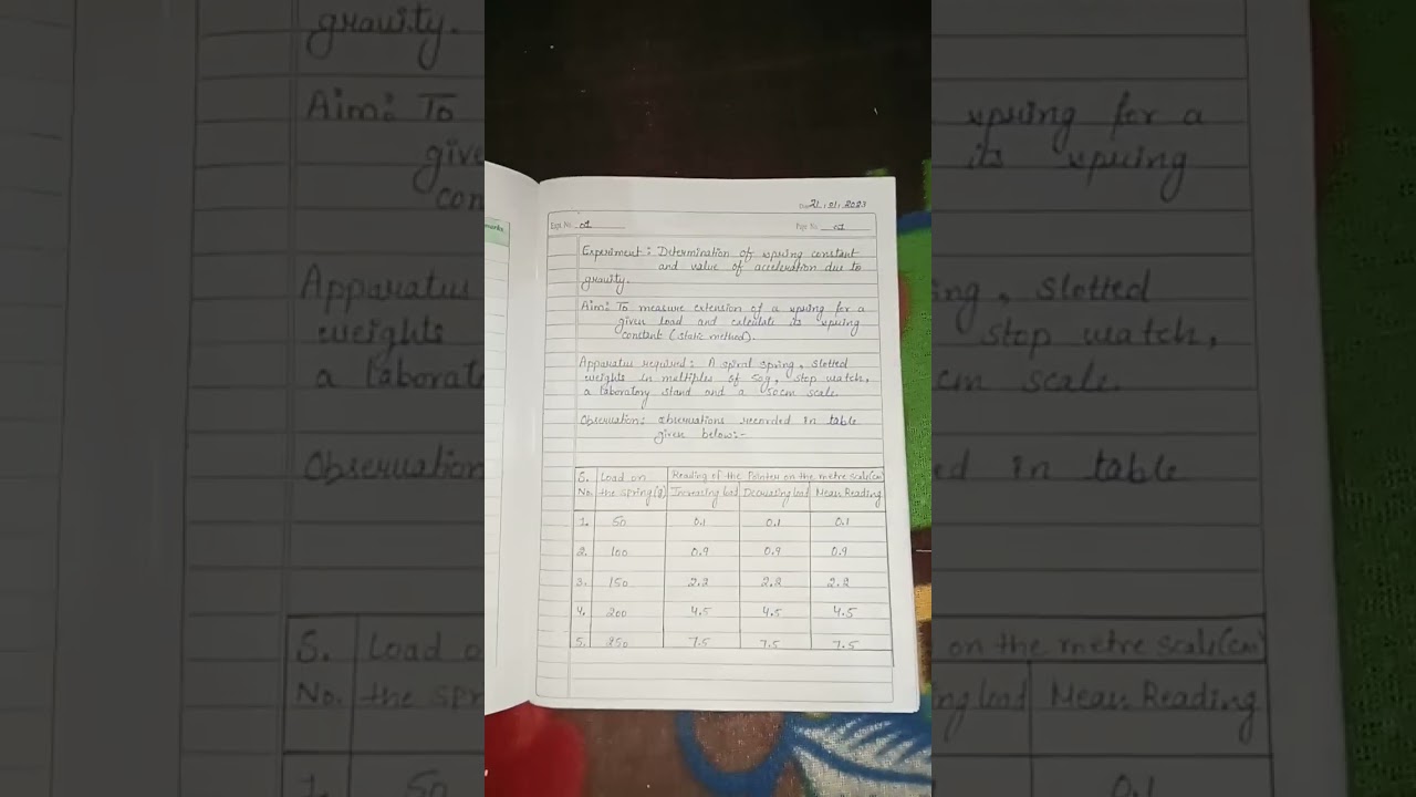 Experiment on Spring Mass System