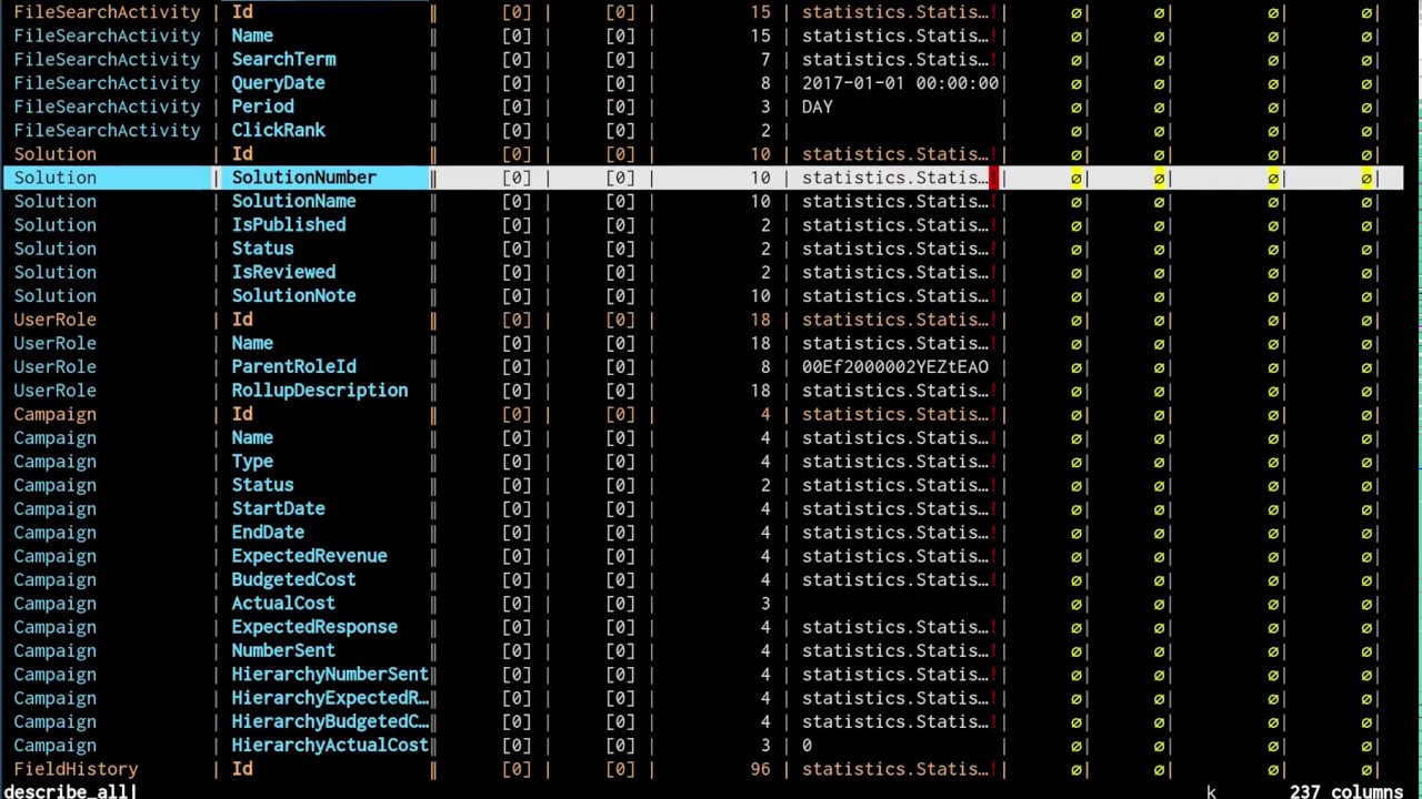 VisiData case study #7: wrangling hundreds of csv files