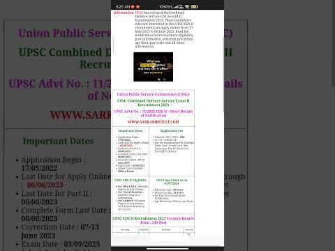 UPSC Combined Defence Service CDS II Examination 2023 Apply Online