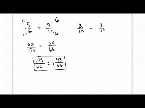 Adding/Subtracting Fractions & Reading a fraction Pie Chart