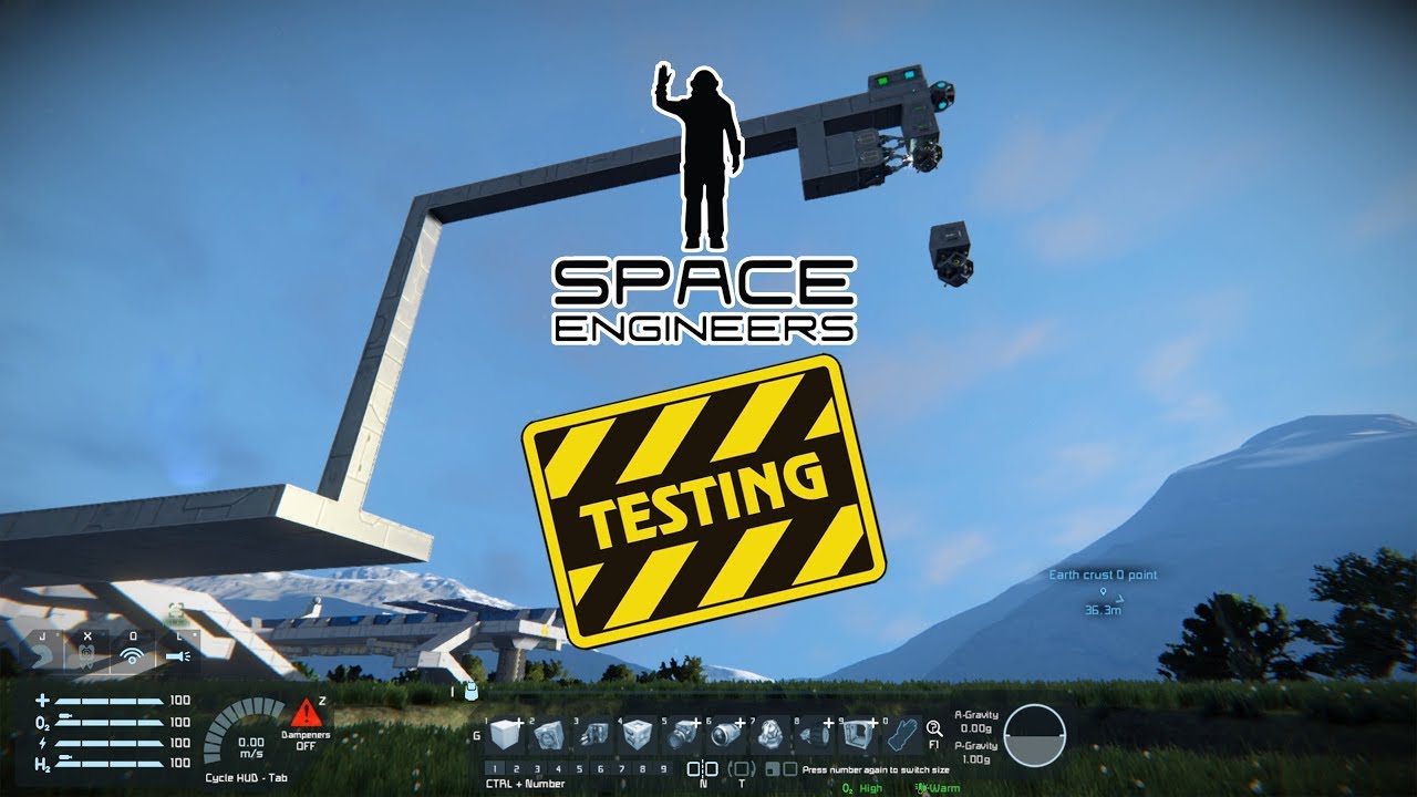 Space Engineers Testing - Blasting a Hole Through the Planet!