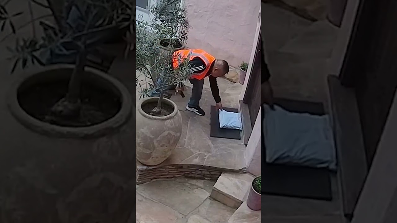 Delivery man STEALS package... #thief #amazon #viral