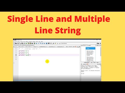 Single line and Multiple line string in Python || Lecture 12