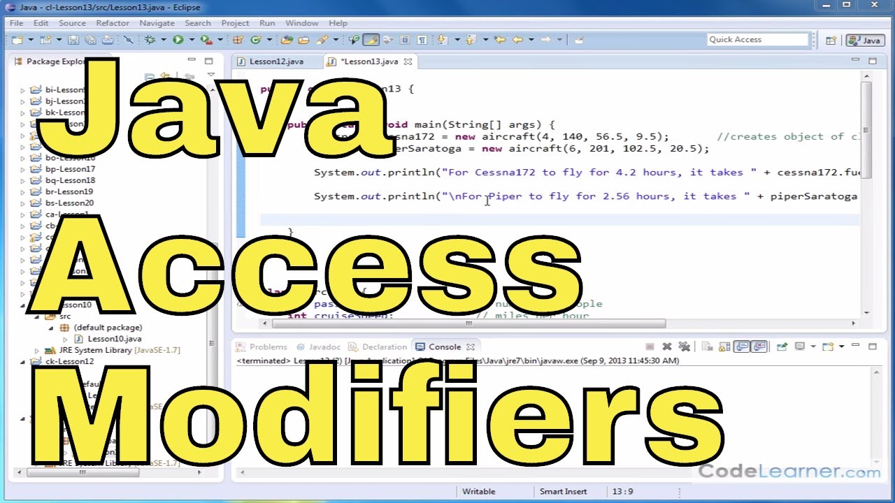Java Tutorial - 13 - Public and Private Access Modifiers