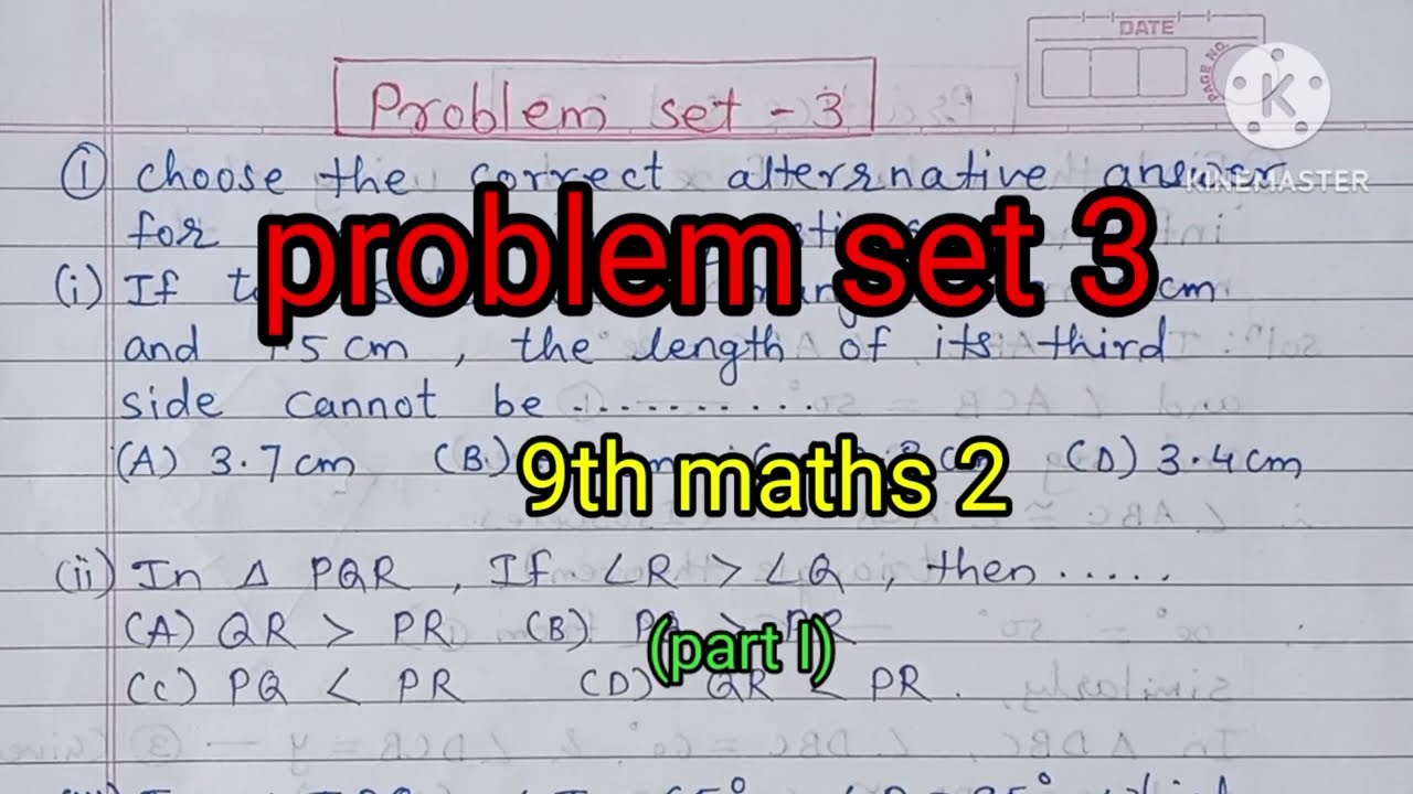 problem set 3 | 9th maths 2 | Chapter 3 Triangles