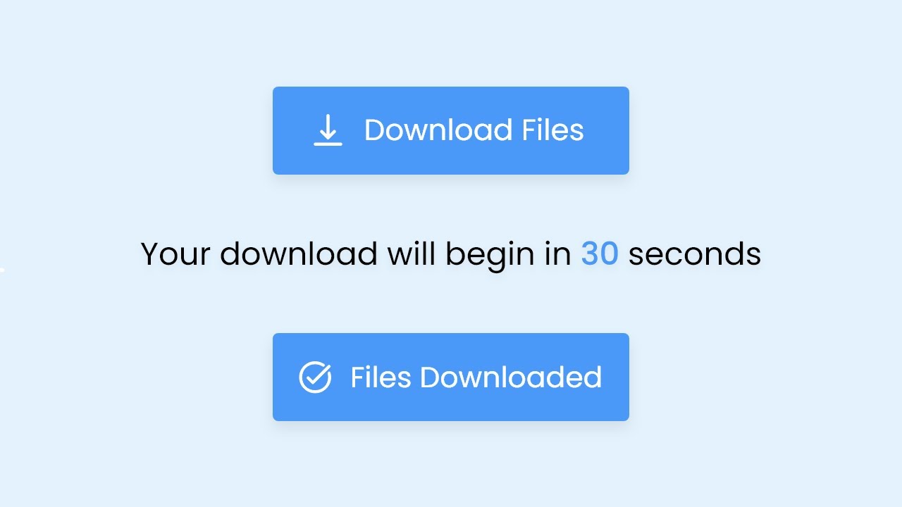Create A Download Button with Timer in HTML CSS & JavaScript | Download Files with Countdown Timer