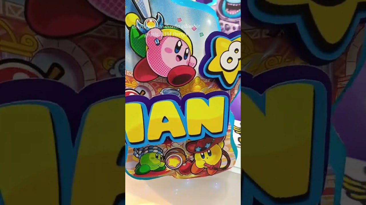 plantilla editable gratis #babyshower #cumpleaños  Kirby corel draw