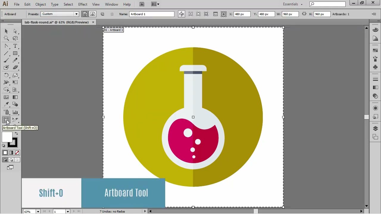 1. Let's create a flat lab flask icon #graphicdesign #graphics #adobe #vector #adobeillustrator