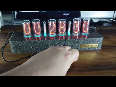 Nixie Clock IN-18 in Granite Case, GPS Sync. Temperature, Slot Machine, Anti poisoningl GRA & AFCH
