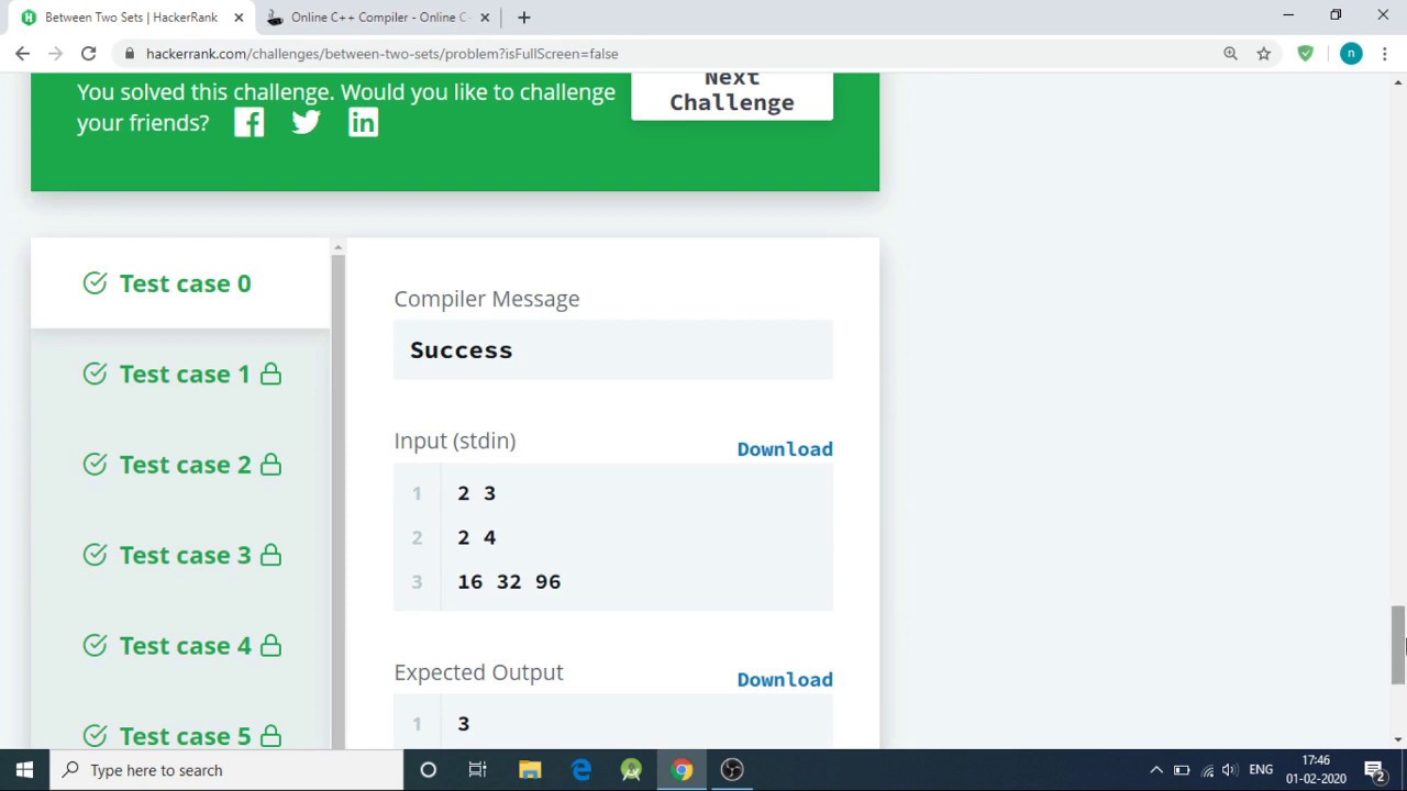 Between Two Sets HackerRank  Solution with github code