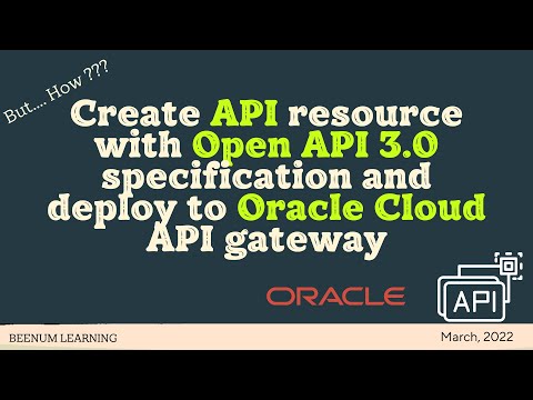 How to create API resource with Open API 3.0 specification and deploy ...