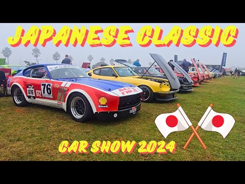 Japanese Classic Car show 2024 JCCS Long Beach cars entering and walkthrough Nissan Mazda Toyota...