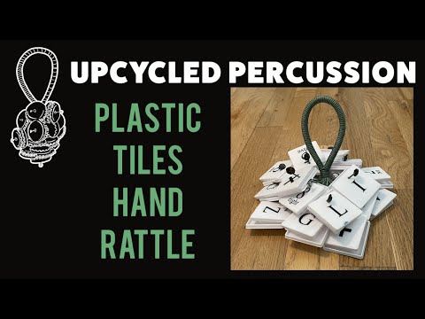 Upcycled Percussion - Plastic Flash Card Tiles Hand Rattle / | Reverb