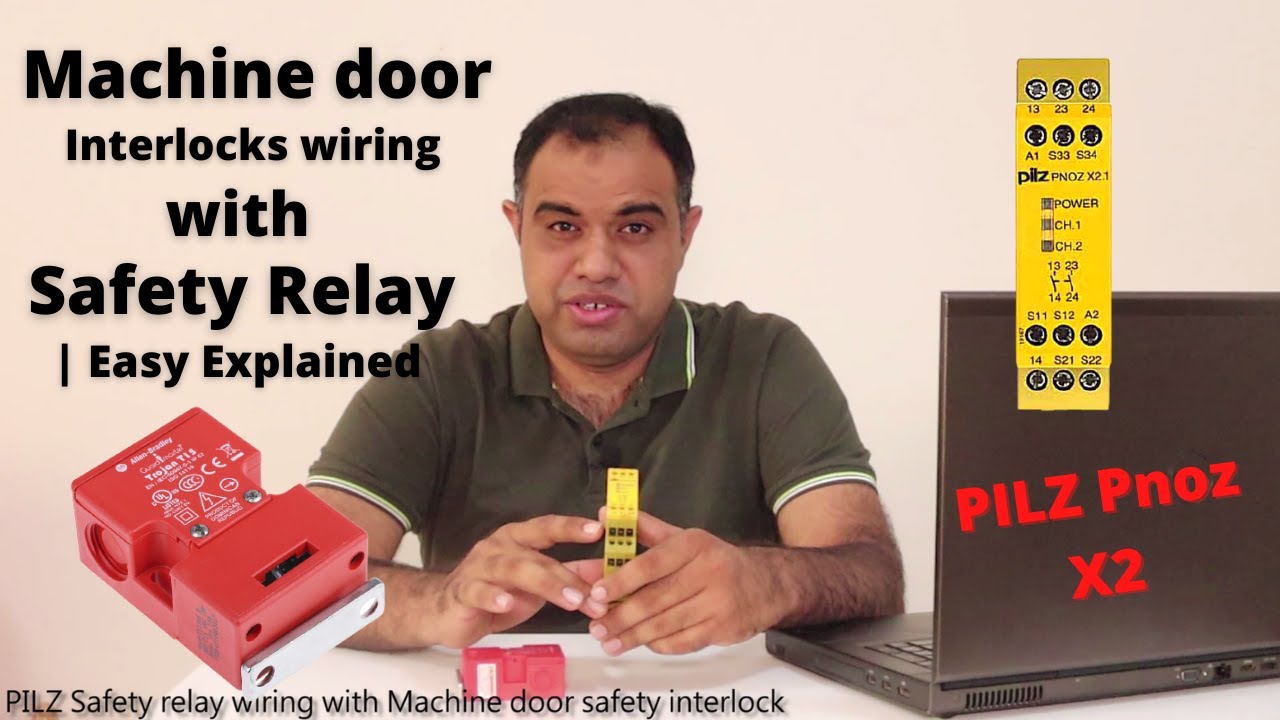 How to wire Machine door interlocks with safety relay PILZ Pnoz ?  || Easy Explained
