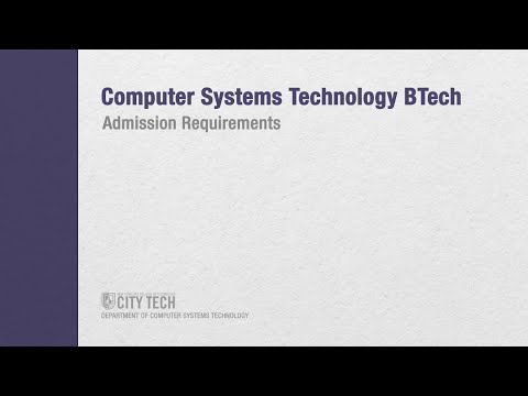 Computer Systems Technology BTech -- Admission Requirements