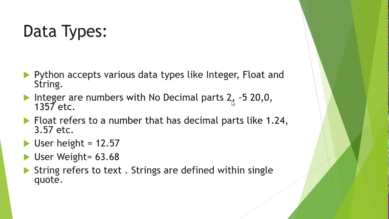 Summer Training Presentation on Python