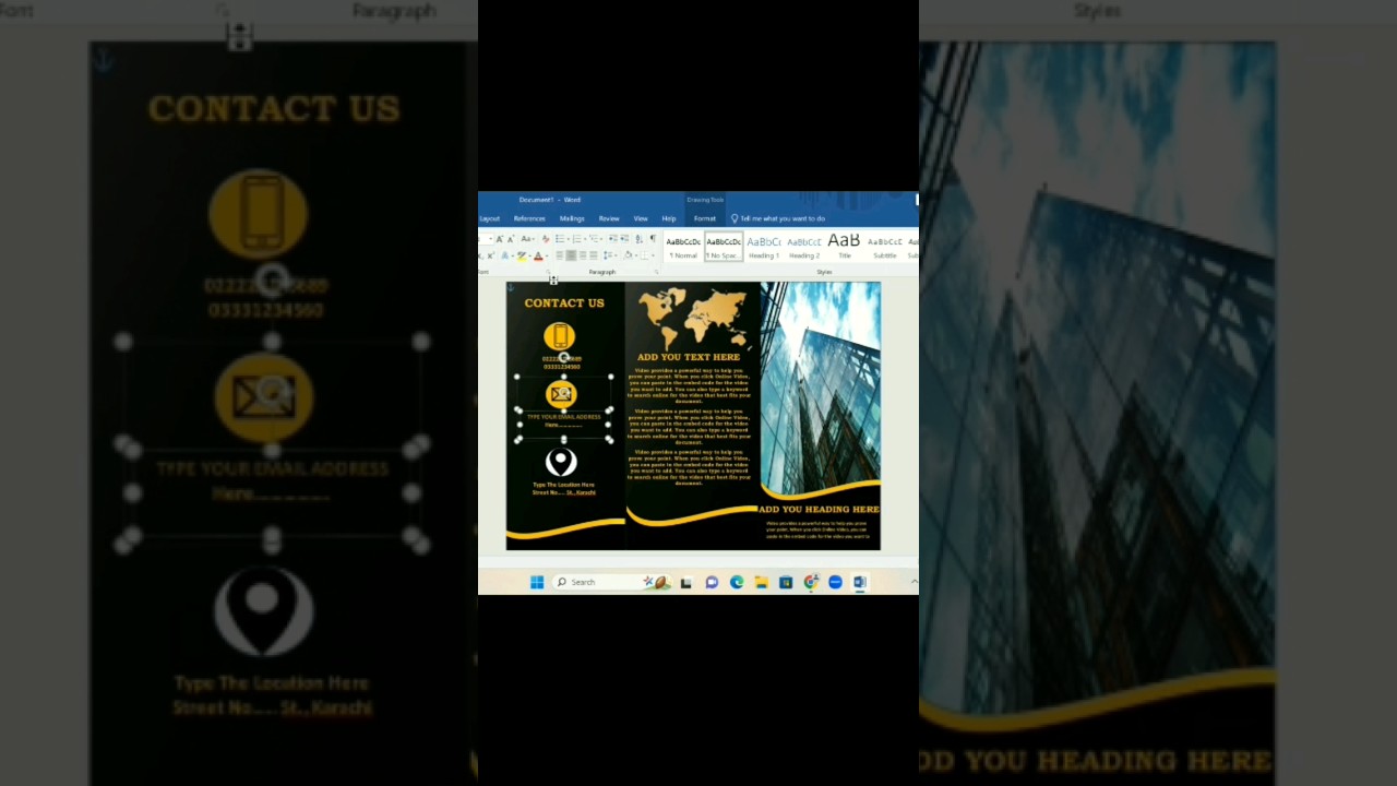 watch the full tutorial of customized brochure using microsoft word on my channel,also subscribe it.