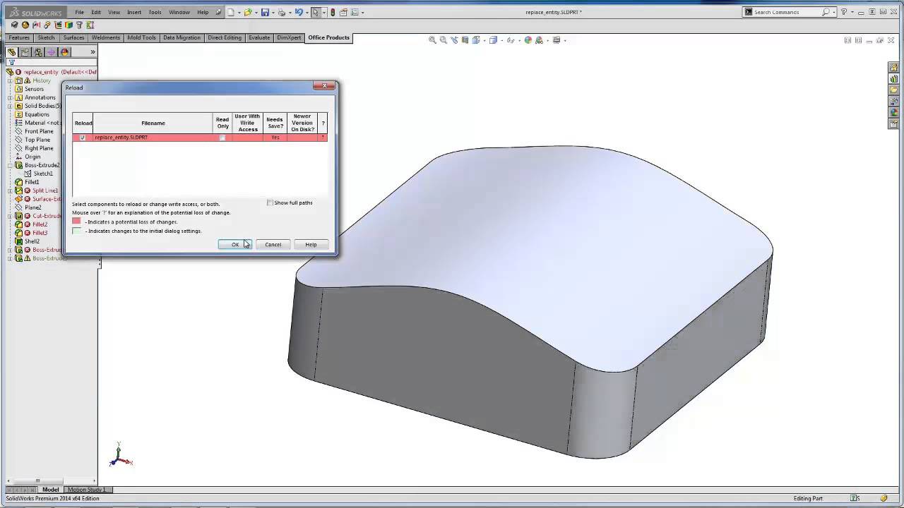 SOLIDWORKS 2014 – Replace Sketch Entity