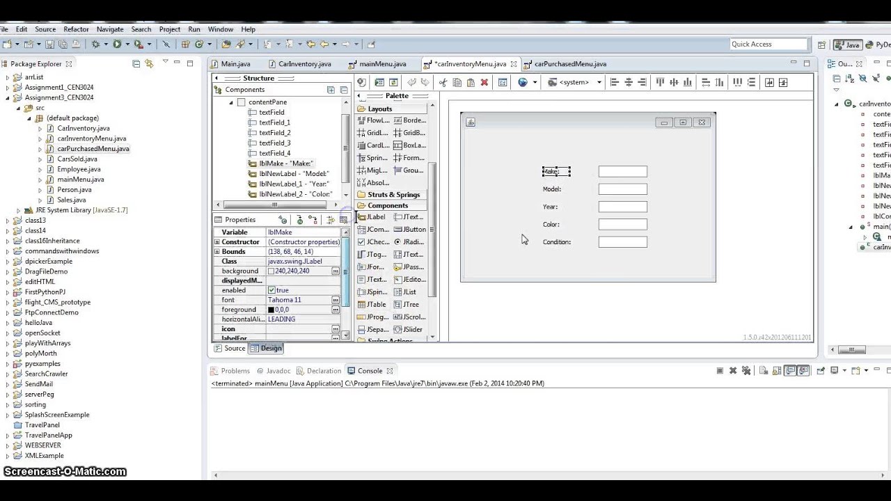 Java Window Builder gui Create Form