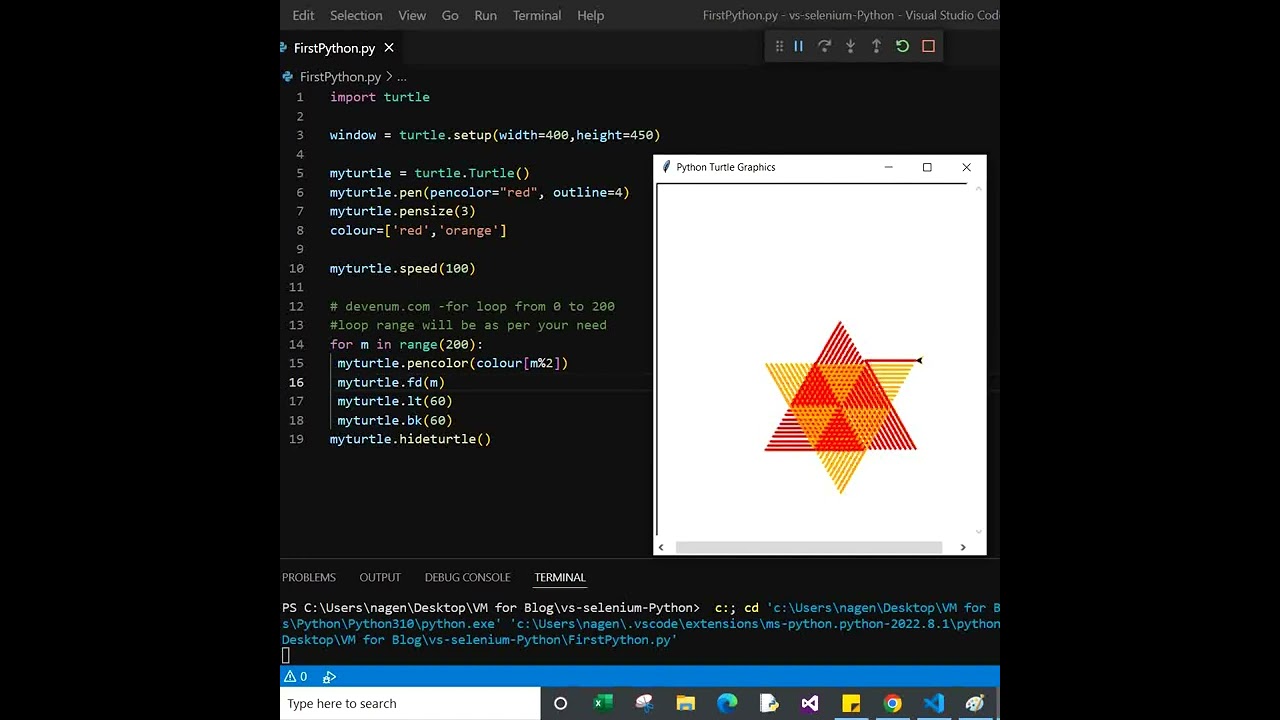 Draw triangle or rotated Triangle in Python Turtle Graphic