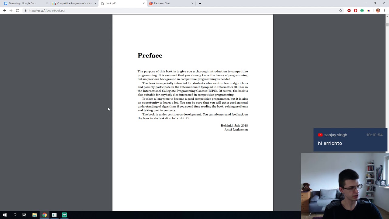 Boring Programming Stream #5 - algo research, Competitive Programmer's Handbook (reupload)