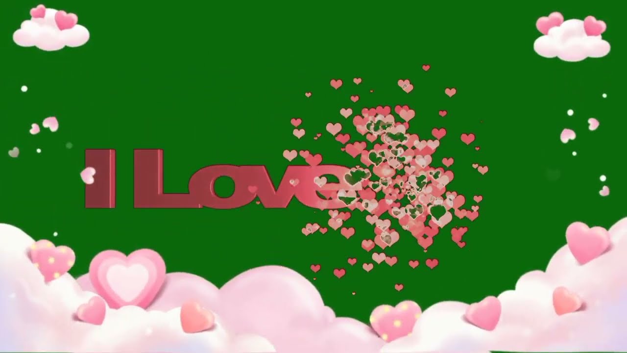 I Love You animated text greenscreen #chromakey #love #wedding graphics