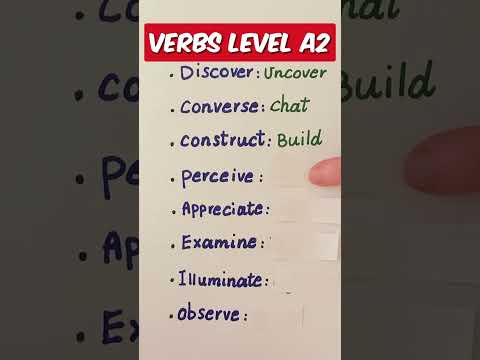 #shorts verbs at the A2 level along with their synonyms