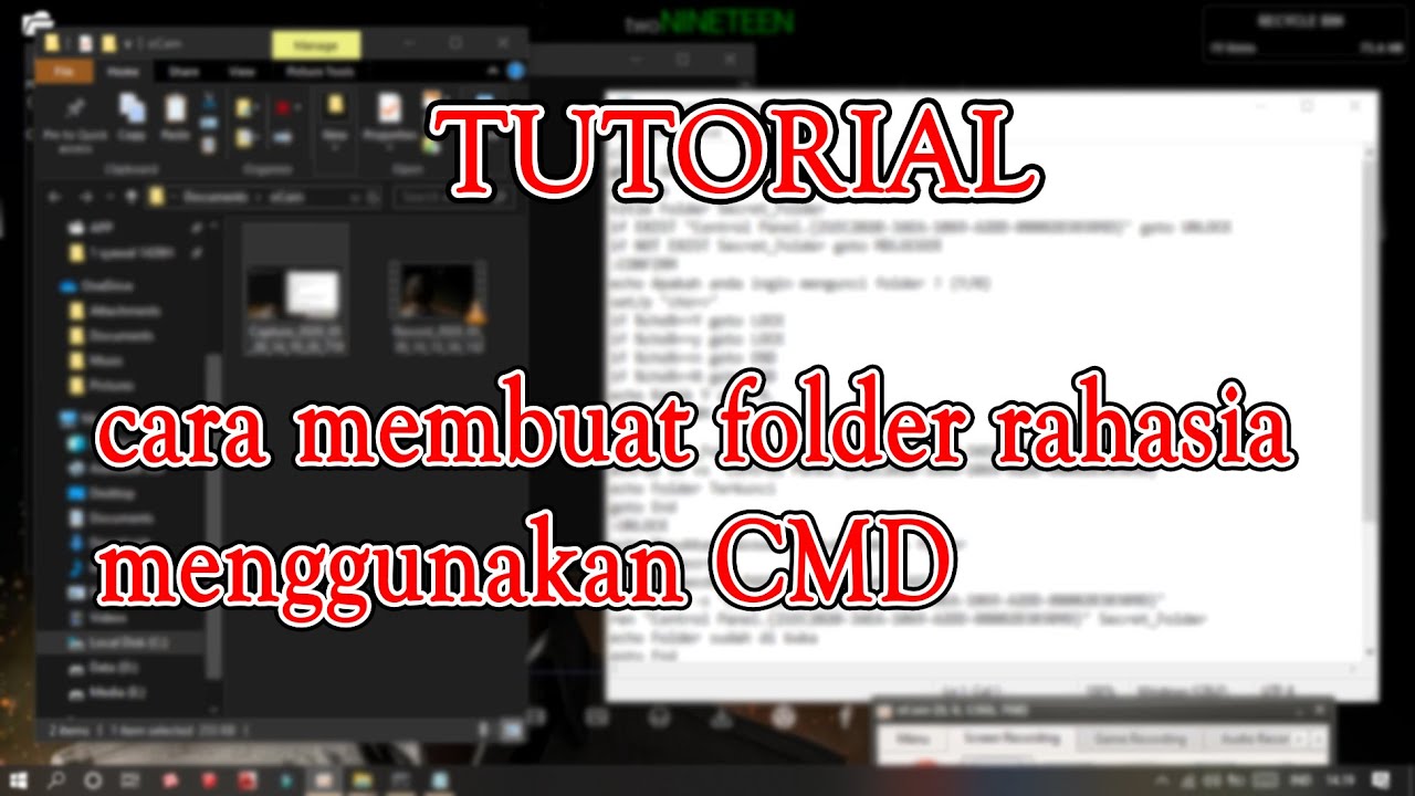 TUTORIAL || Cara membuat folder rahasia dengan CMD