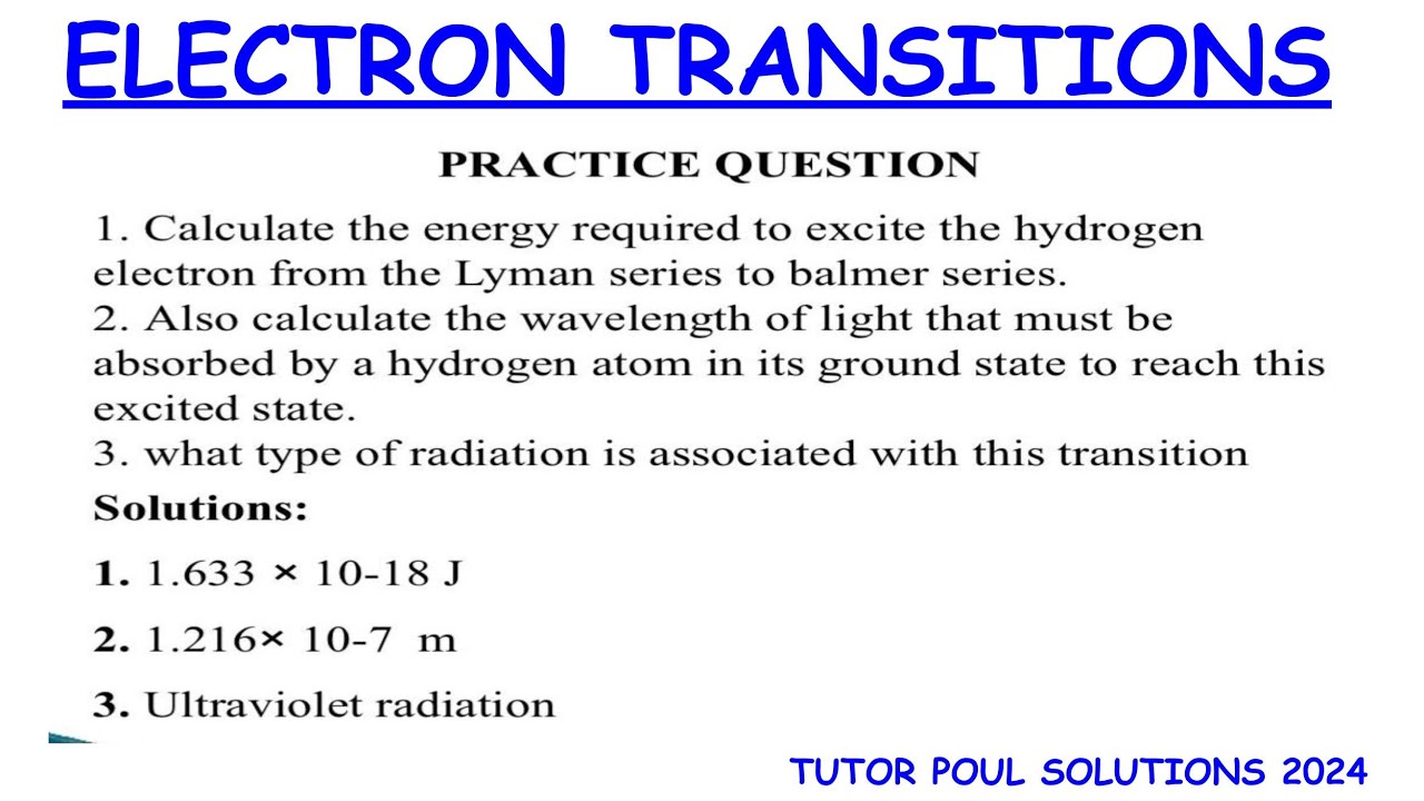 ATOMIC STRUCTURE EXAMPLE QUESTION