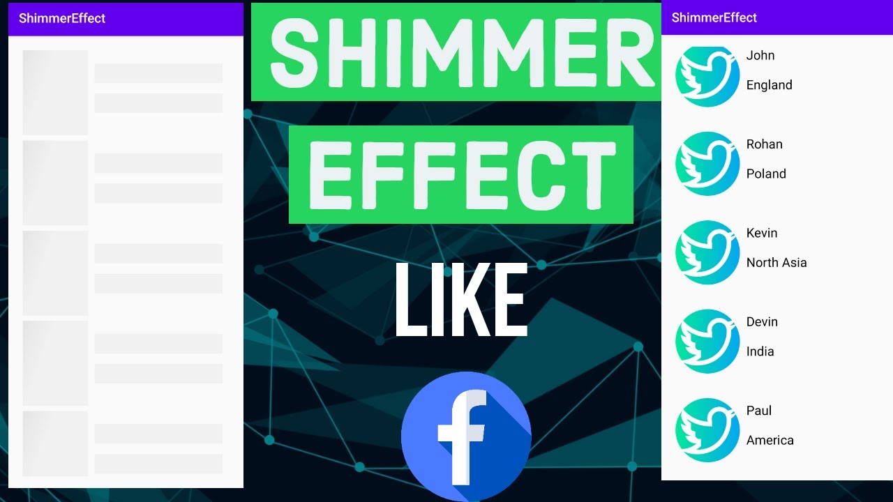 Shimmer effect placeholder in android||Shimmer effect like facebook ||New way of progress bar-#20
