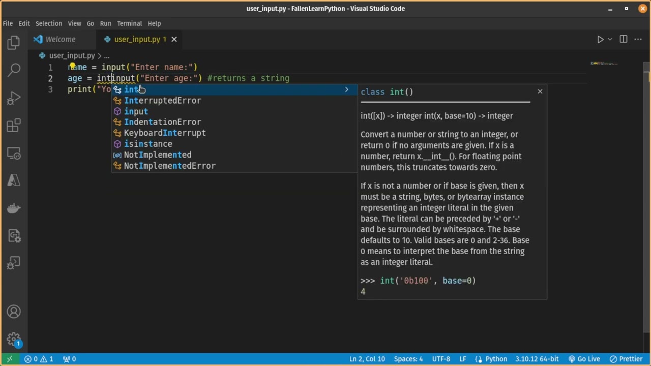 How To Get User Input From Console In Python
