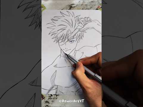 How to draw Gojo Satoru Face ✨ JUJUTSU KAISEN #jjk #つっしーの筆 #howtodraw